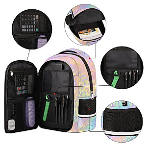 CFERSAN Rainbow Multifunctional Backpack Durability Laptops Water Resistant College School Travel Backpack Gifts for Men Women Girls