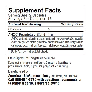 American BioSciences ImmPower AHCC Supplement 6-Pack, Enhanced Immune Support, Natural Killer Cell Activity and Cytokine Production, 30 Vegetarian Capsules, 500 milligrams per Capsule