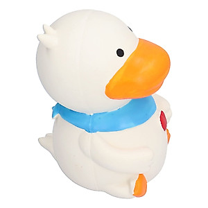 Dog Squeak Toy, Latex Chicken Dog Toys Interactive Funny Relieve Boredom Dog Chew Toy, Cartoon Duck Shaped Dog Toy Enhanced Interaction for Anxiety & Boredom Relief for Medium Large Dogs(White)