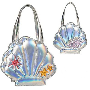 Lost Queen Women's Ariel Iridescent Shell Pearl Handbag Mermaid Crossbody Purse
