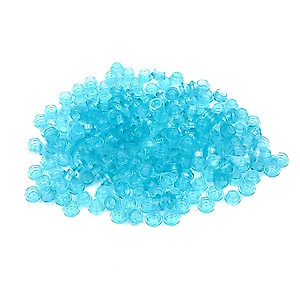 HGKJ 1000 Pieces Round Blue Transparent Building Blocks Plates 1x1 Accessories