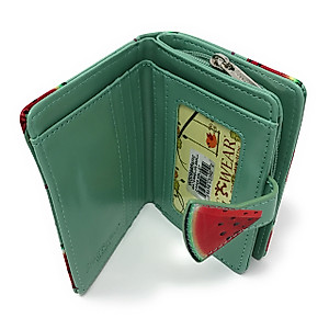 Shag Wear Small Watermelon Fruit Wallet for Women and Teen Girls Vegan Faux Leather 4.5" Green