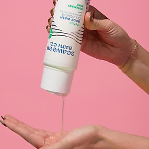 Seaweed Bath Co. Detox Body Wash, Rosemary Mint Scent, 12 Ounce, Shower Gel for Men & Women, Vegan, Paraben Free, Sulfate Free, Cruelty Free