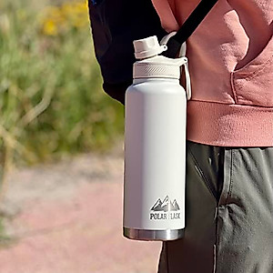 POLAR FLASK Stainless Steel Sports Water Bottle – 3 Premium Lids – Keeps Liquids Cold or Hot, Leak Proof & Sweat Proof