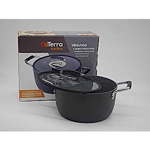 Vesuvio 5 Quart Nonstick Dutch Oven :: Nontoxic Ceramic Coated Stock Pot with Oven Safe Glass Lid