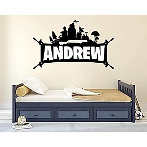 Custom Name Wall Decal - Famous Game - Wall Decal for Home Bedroom Nursery Playroom Decoration (R Julio 457) ((Wide 20"x12" Height))