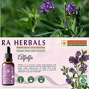Sun God Medicinals Ra Herbals Organic Alfalfa Liquid Extract - Detox Support - 1 fl oz
