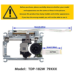 JOLANCO TDP182W Laser Deck Optical Drive Assembly for PS2 Slim SCPH-79000 7900X 7900# Series Sony Playstation 2 Slim Game Console Replacement,with Opening Tool