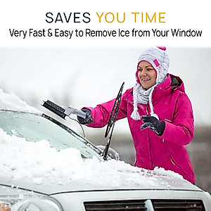 VaygWay Electric Heated Car Window Snow Ice Scraper with Light -Heated Car Auto Windshield Scraper- Extendable 15.8 Feet Long Cord 12V LED Light Heated Melting Ice Snow Scraper, Vehicle Scraper