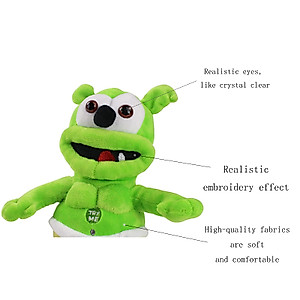 TUMPETY Gummy Bear Plush Green Singing Bear Toy Christmas Celebration Props Accompanying Toys Before Going to Bed (A5-JZ0167)