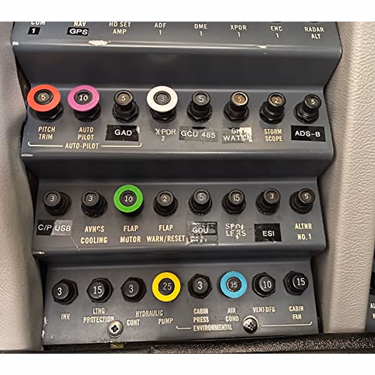 Aircraft Color Coded Circuit Breaker Caps - 12 Pack