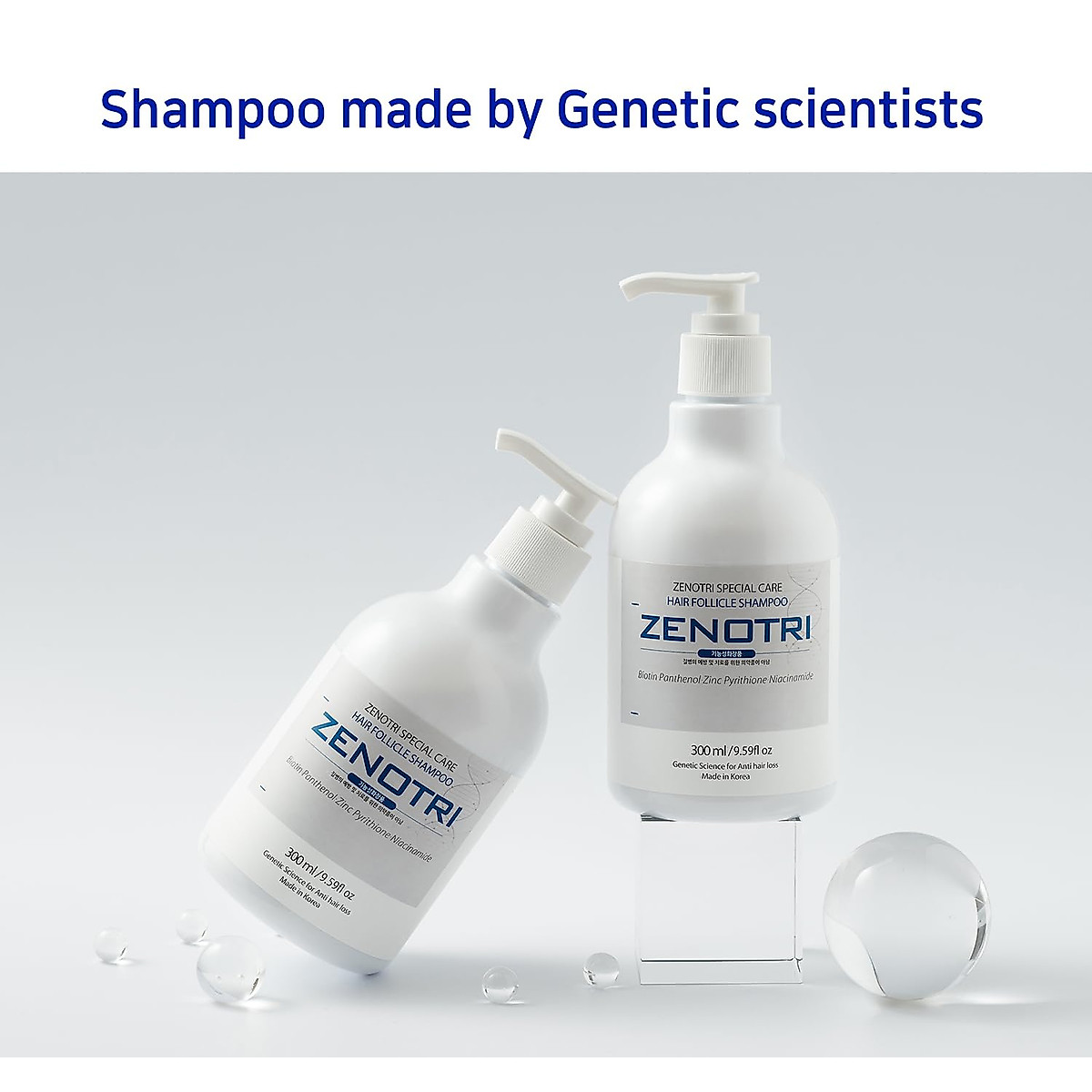 ZENOTRI Follicle Shampoo Hair loss Zero with Copper peptide, Biotin, Dexpanthenol, Pyrithione Zinc/Genetic Hair Care Solution