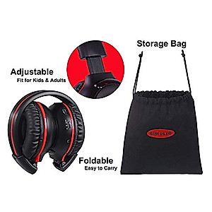 SIMOLIO 2 Pack of Wireless Car Headphones, 2 Channel IR Wireless Headphones for Kids, in Car Wireless DVD Headphones with Storage Bag for Universal Rear Entertainment System, Not for 2017+ Pacifica