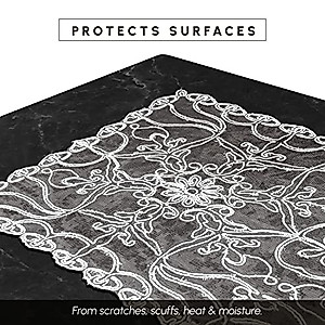 Elegant Comfort Embroidery Ingrid Table Runner - Dresser Scarf for Home Dining Room - Lace Like Tabletop Decoration, Kitchen Dining Table Decoration for Indoor and Outdoor, 13 X 20 Inches, White