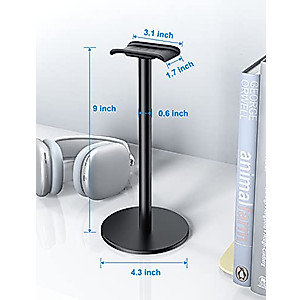 Link Dream Full Aluminum Headphone Stand Headset Holder Gaming Headset Holder with Non-Slip Silicone Earphone Stand for All Headphone Sizes (Black)