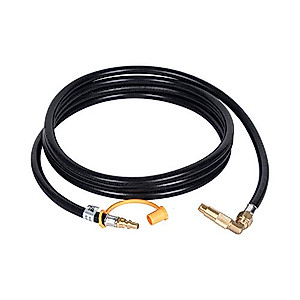 GasSaf 12 FT RV Quick Connect Propane Hose - 1/4" Quick Connect Extension Hose with Propane Elbow Adapter for Blackstone 17"/22" Griddle