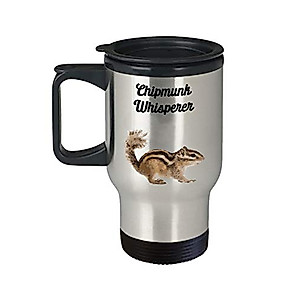 SpreadPassion Chipmunk Whisperer Travel Mug - Funny Tea Hot Cocoa Coffee Insulated Tumbler Cup - Novelty Birthday Christmas Gag Gifts Idea