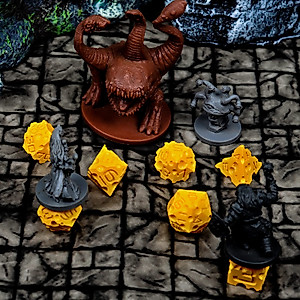 DND Cheese Dice 3D Printed 7PCS Polyhedral Food Themed Dice Set Great for Dungeons and Dragons, Pathfinder, Tabletop RPG, MTG Game