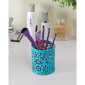 EasyPAG 2 Pack Pen Holder Desk Pencil Cup Marker Holder Makeup Brush Holders Desk Accessories & Workspace Organizers for Home, School & Office, Dark Teal