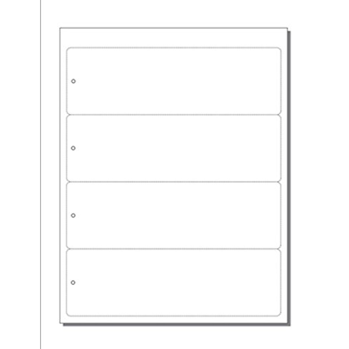 Print-Ready Bookmarks, 2-1/2" x 8" w Hole, 4-UP Perfed for Separation on White 8-1/2" x 11" 65lb Astrobright Cover Paper - 250 Sheets / 1,000 Bookmarks