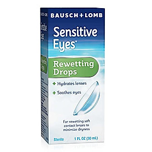 Contact Lens Solution by Bausch & Lomb, for Rewetting Soft Contact Lenses, 1 Fl Oz