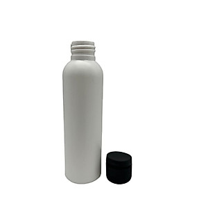 Natural Farms 4 oz White Cosmo Plastic Bottles -12 Pack Empty Bottle Refillable - BPA Free - Essential Oils - Aromatherapy | Black Flip Top Snap Cap - Made in the USA