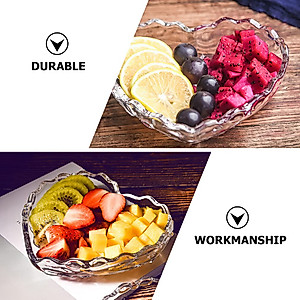 Didiseaon Heart-shaped Snack Plate Fruit Melon Plate Transparent Salad Bowl Heart Food Serving Tableware
