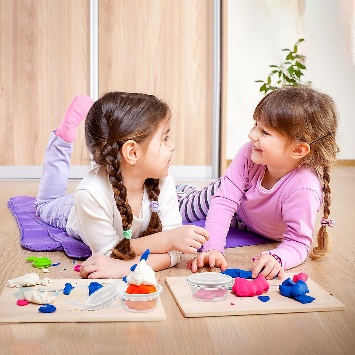 Fyess 40 Pack Slime Storage Containers And Foam Ball Storage Containers With Lids For 20g Slime.