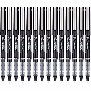 PILOT Precise V5 Stick Liquid Ink Rolling Ball Stick Pens, Extra Fine Point (0.5mm) Black, 14-Pack (15403)