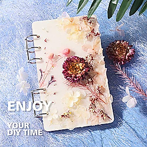 3Pcs Notebook Cover Resin Casting Molds for A5 A6 A7, LEOBRO Notebook Cover Silicone Molds, Resin Notebook Molds, Silicone Resin Molds for Notebook Epoxy Resin DIY, with Book Rings, Tweezers, Spoons