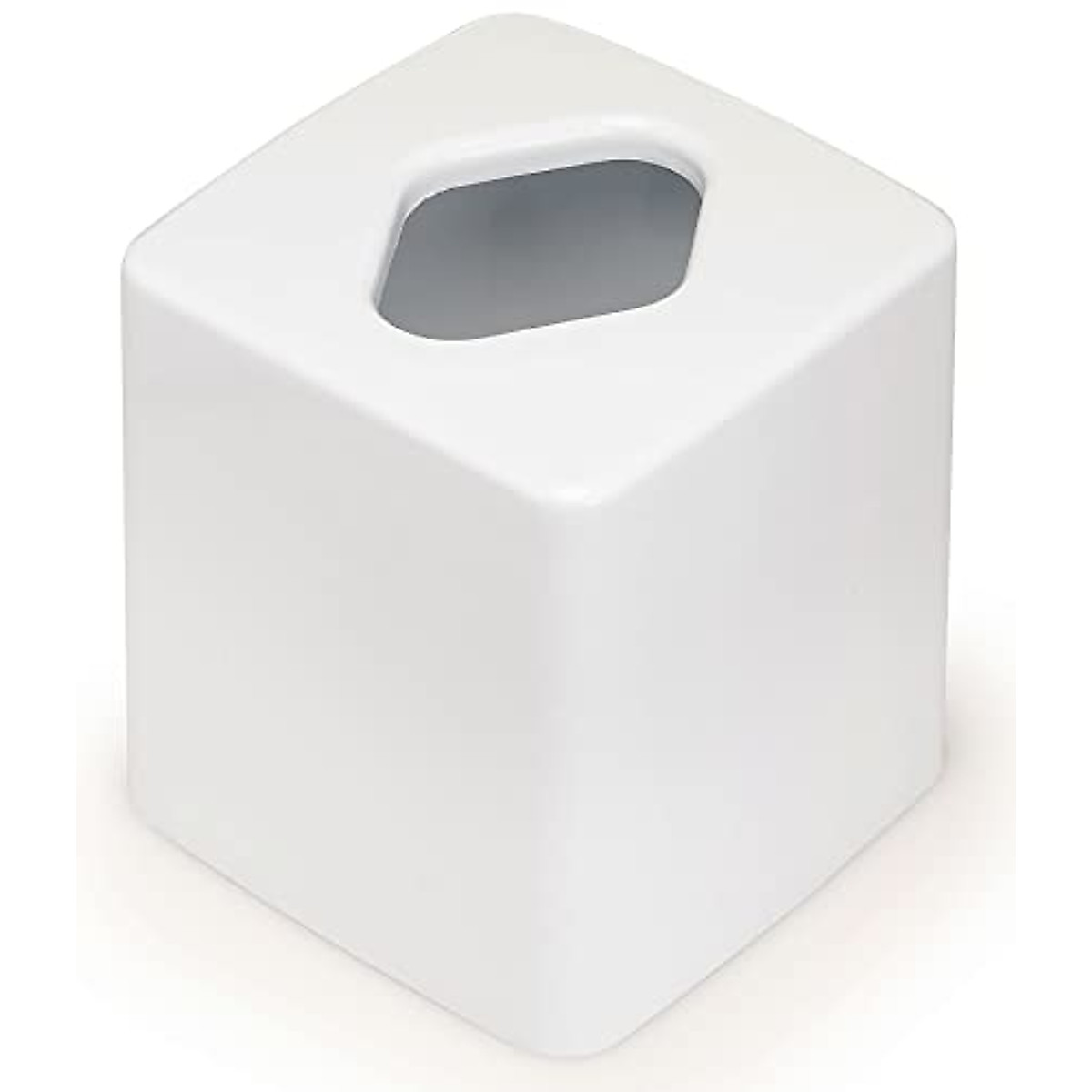 Stephanie Imports Made in USA Set of 2 White Plastic 5-Gallon Waste Basket & Cube Tissue Box Cover