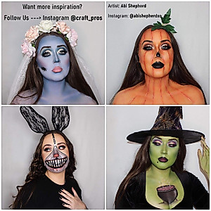 Craft Pro - Kids Face Paint Kit - Vegan + Cruelty Free (Non-Toxic). Includes Guidebook, Applicators, Stencils. Easy ON Easy Off (Water Activated Body Paint)