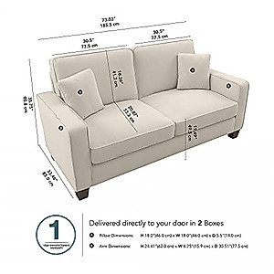 Bush Furniture Stockton Sofa, 73W, Cream Herringbone
