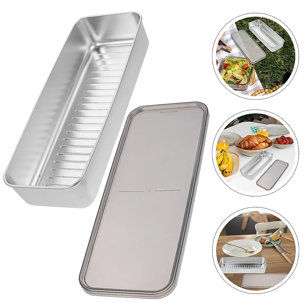 ninesung Bacon Container for Refrigerator | 2 Pack | Bacon Keeper | 304 Stainless Steel | Airtight Deli | Meat Storage Containers | Fridge Organizer Bins | Kitchen Food Storage Containers with Lids