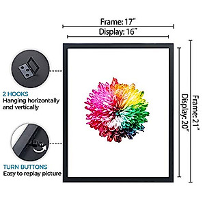 JD Concept Wood 16x20 Black Picture Frame 3 Pack - Gallery Wall Frame Set - Suitable for Horizontal and Vertical Hanging 16 x 20 Poster Photo