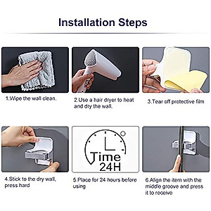 MCOMCE Broom Holder, Sturdy Broom Holder Wall Mount, Broom Gripper Holds Self Adhesive No Drilling Super Anti-Slip, Broom and Dustpan Hanger for Home, Kitchen, Garden, Garage Storage Systems, 4 PCS