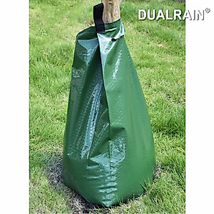 DUALRAIN Slow Release Tree Watering Bag PE Ring Bladders Water Deep Automatic Irrigation Drippers Root Waterer Globe Soaker for New Plant Trees Trunk 20 Gallon (2 Pack)