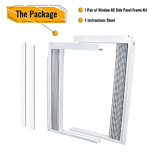 LBG Products Window Air Conditioner Side Panel and Frame Set,AC Accordion Filler Kit,Fits Most 10000BTU Window Air Conditioners