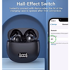 Wireless Earbuds meyer Bluetooth Headphones In Over Ear Bluetooth 5.3 Earphones with Microphone, Waterproof Ear Buds for Workout Sport Running Gym Gaming, HiFi Stereo LED Display, USB-C, Touch Control