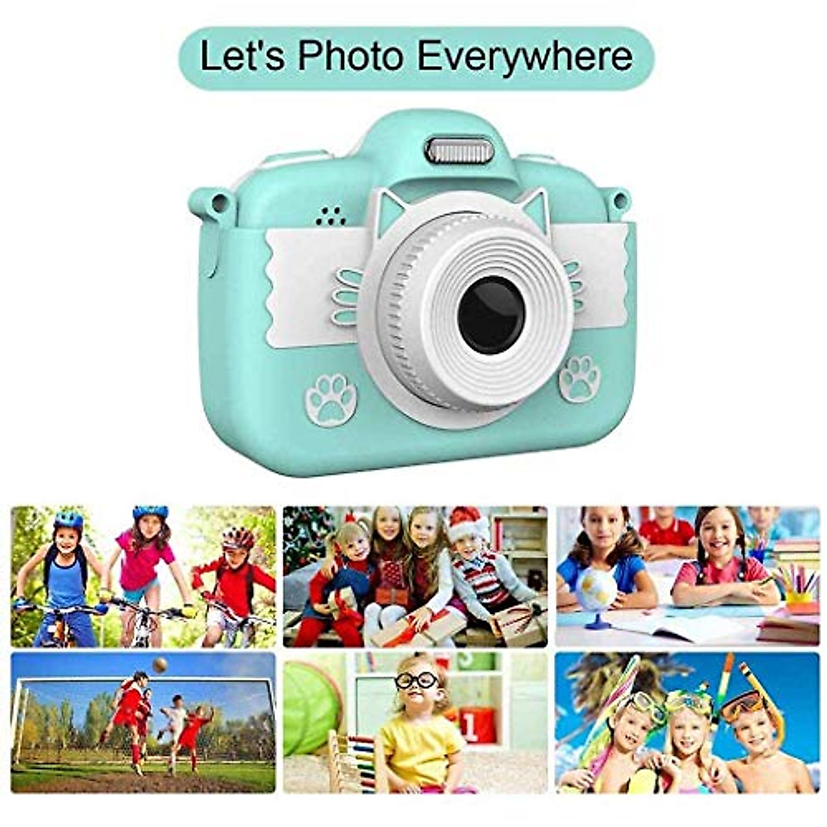 LKYBOA Kids Camera, Digital Camera for Kids Gifts, Camera for Kids 3-10 Year Old 3.0 Inch Touch Large Screen with 16GB SD Card, USB Charging Kids Camera (Color : Blue)