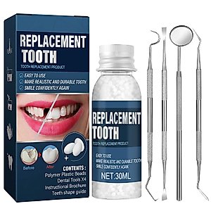 Tooth Repair Kit, Moldable Tooth Replacements Kit for Fixing, Dental Care Kit Filling Fake Teeth DIY at Home, Restoring Your Confident Smile