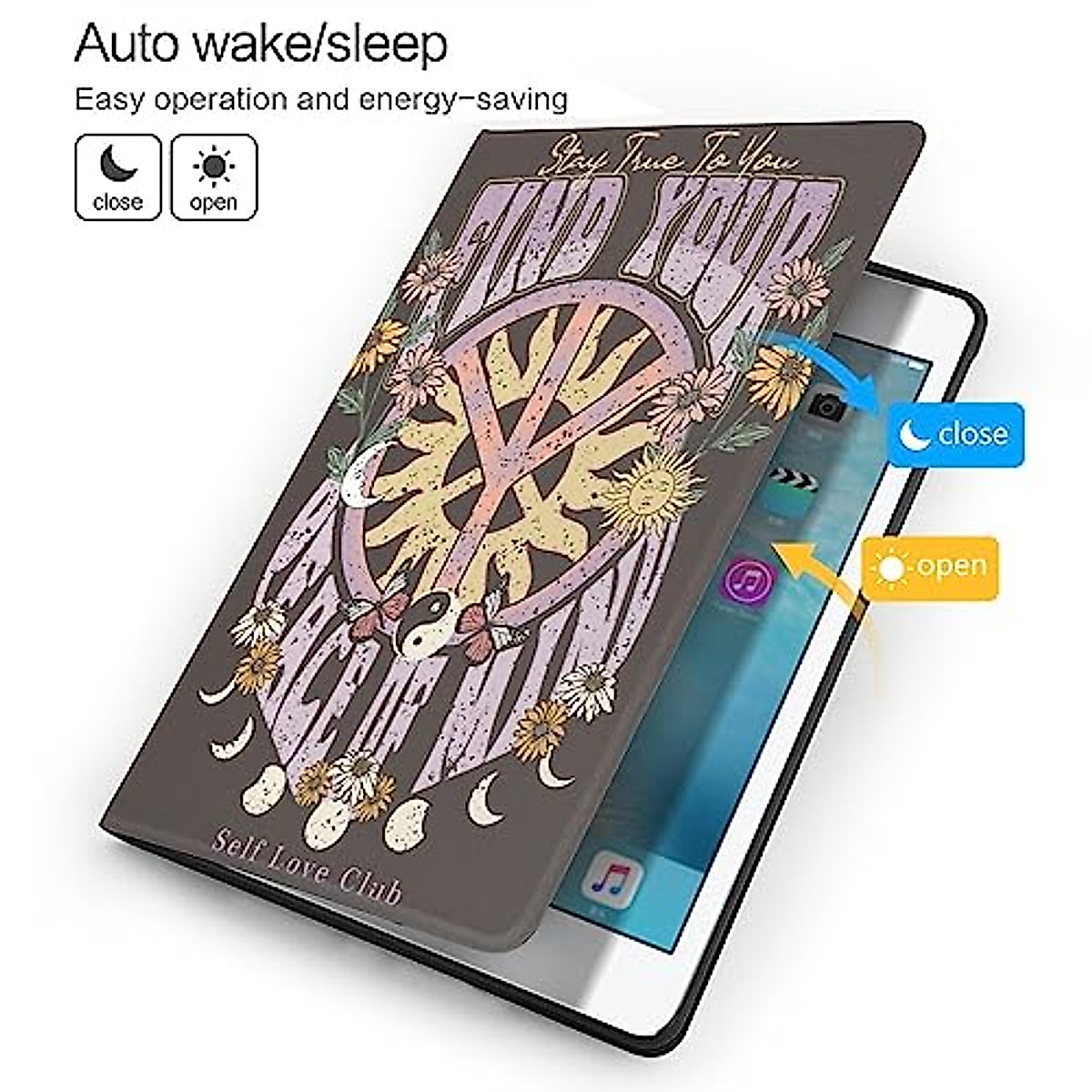 Celestial Peace Wild Flower Case Fit for IPad Air 3 Pro 10.5 Inch Case with Auto Sleep/Wake Ultra Slim Lightweight Stand Leather Cases