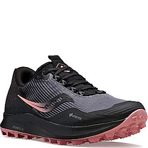 Saucony Women's Peregrine 12 Gore Tex Trail Running Shoe, Charcoal/Shell, 8