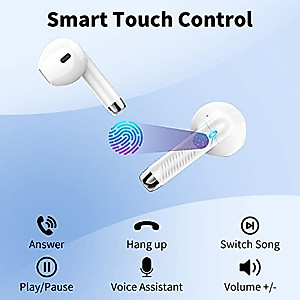 Jxrev Wireless Earbuds, Bluetooth 5.3 Headphones Stereo Sound, Wireless Earphones in Ear 40H Playback LED Power Display, Headset Built-in Microphone, Touch Control, IP7 Waterproof for Sport
