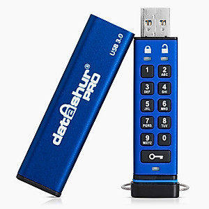 iStorage datAshur PRO 64 GB | Encrypted USB Memory Stick | FIPS 140-2 Level 3 Certified | Password protected | Dust/Water Resistant