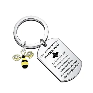 Honey Bee Keychain Perhaps the Bee Is More Honored Not Because of What She Does Keychain Honey for Women Men (Bee Keychain S)