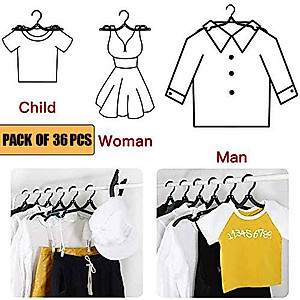 36 Pcs Travel Hangers - Cruise Ship Essentials Portable Folding Clothes Hangers Travel Accessories Foldable Clothes Drying Rack for Travel (Black)