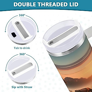 RPLIFE Farmhouse Rooster Pig Coffee Tumbler, Stainless Steel Mug, Insulated Tumblers with Handles, Tumbler for Men