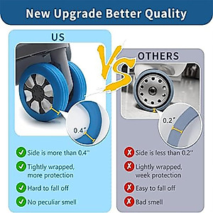 LELEBEAR Luggage Compartment Wheel Protection Cover, 8/12/16 PCS Silicone Luggage Wheels Cover, Luggage Wheels Silent Protection Cover for Protect Suitcase Wheels (Black, 8pcs)