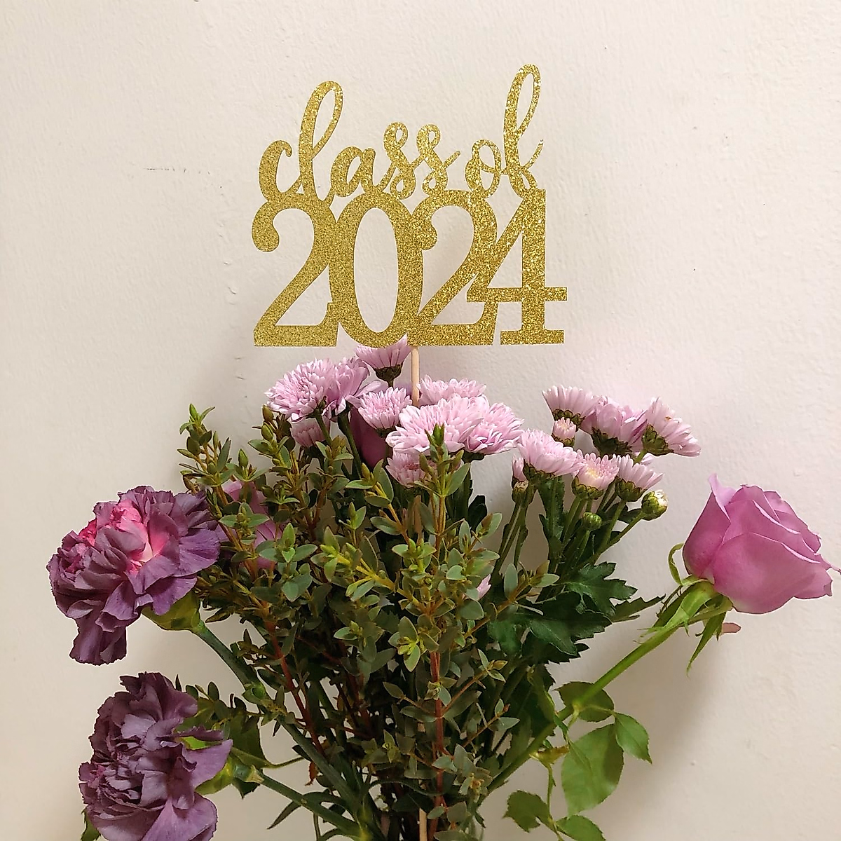 ALISSAR 10 Pack Double Sided Gold Class of 2024 Graduation Party Centerpiece Sticks, Table Toppers for 2024 Graduation Party Decoration Party Supplies(Gold) (gold)